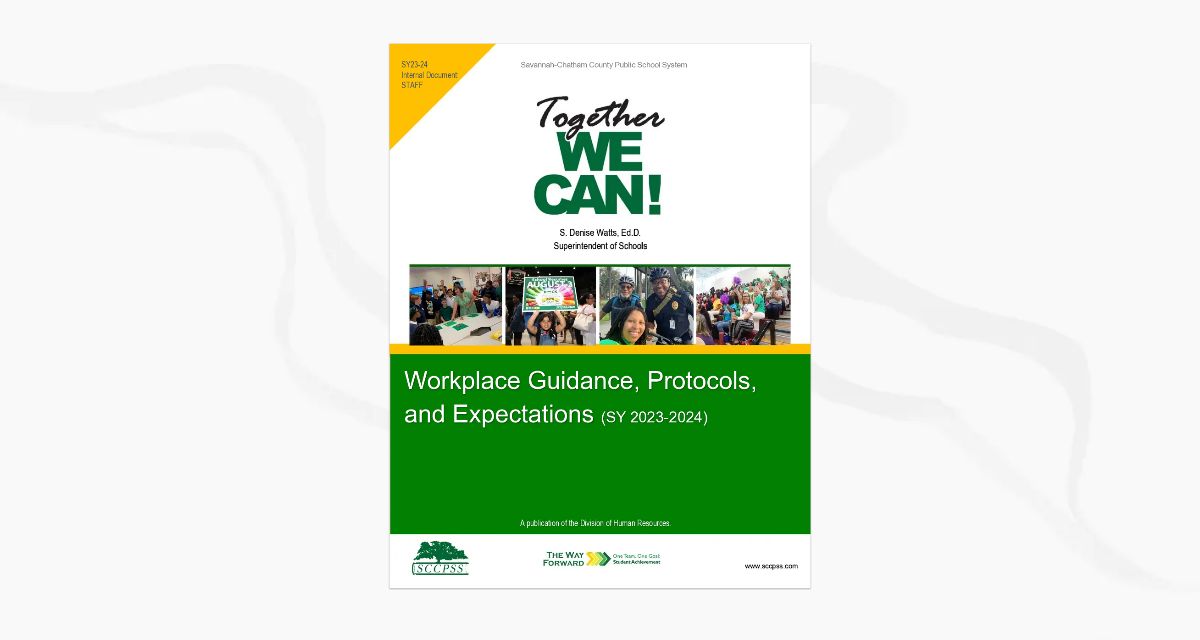 SCCPSS Workplace Guidance, Expectations, and Protocols