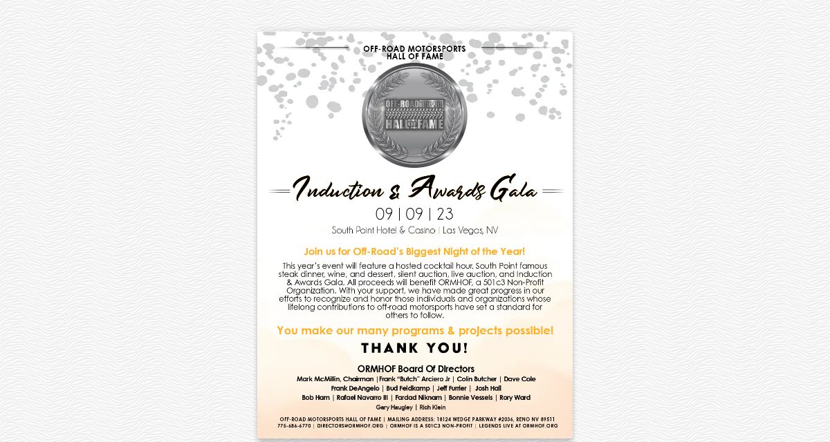 Sponsor Deck - 2023 ORMHOF Induction & Awards Gala