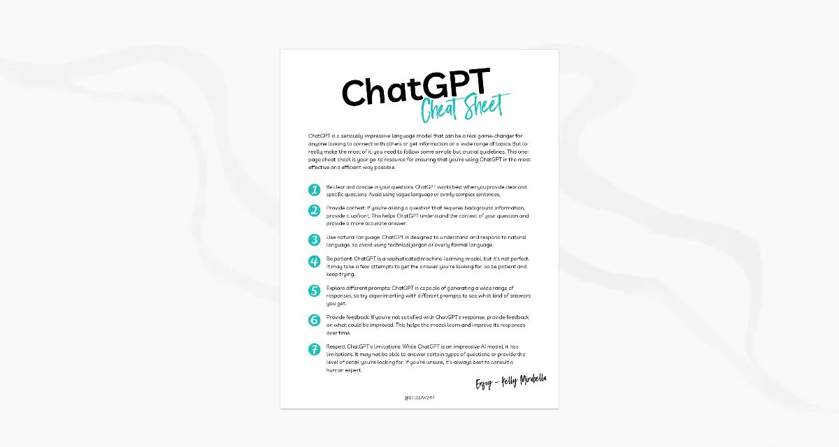 ChatGPT Cheat Sheet