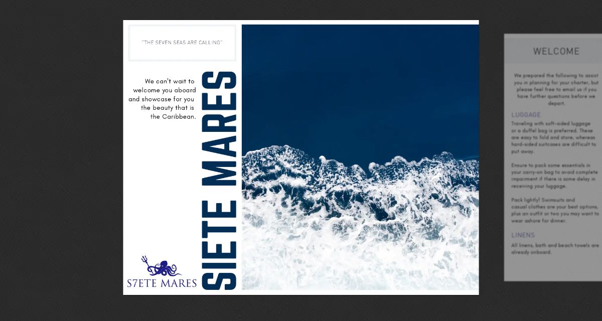 Welcome Aboard Siete Mares