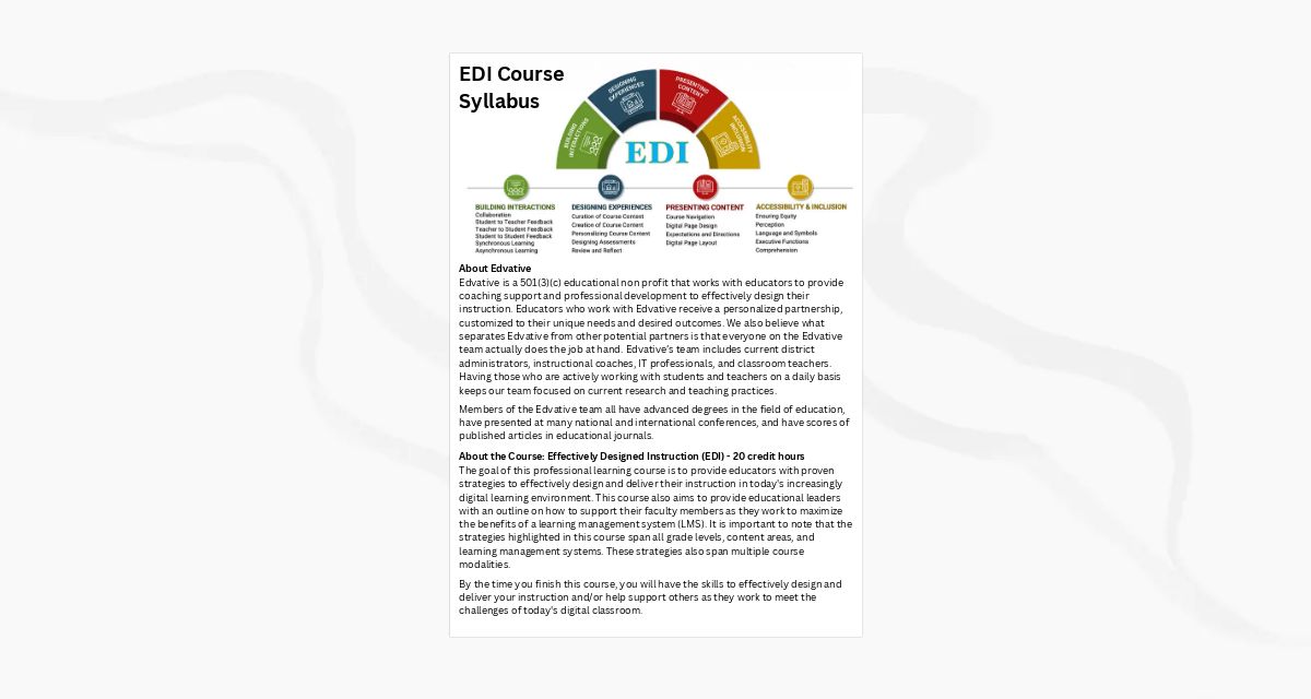 Centennial EDI Course Syllabus 22-23