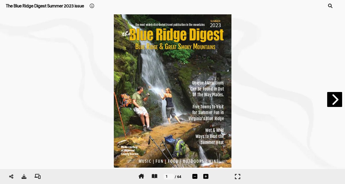 The Blue Ridge Digest Summer 2023 issue : simplebooklet.com
