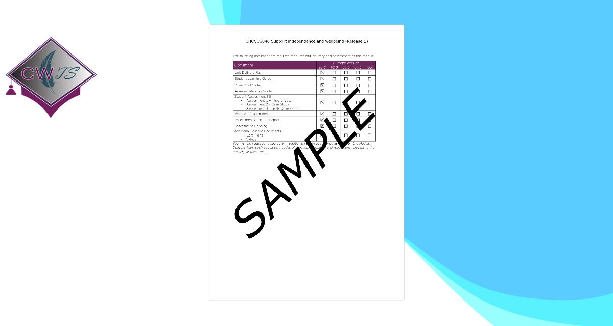 CHCCCS040 Document ListSAMPLE