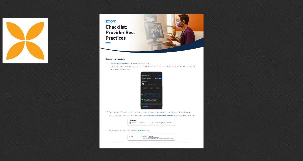 Zoom Provider Checklist