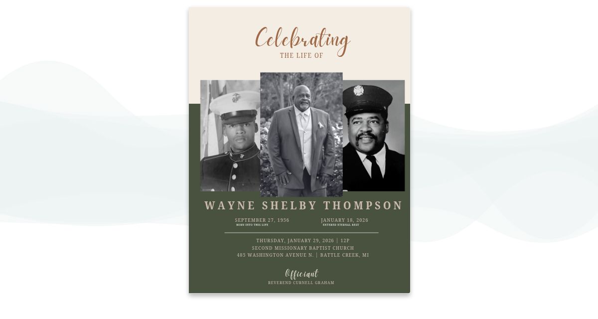 In Loving Memory of Wayne S. Thompson : simplebooklet.com