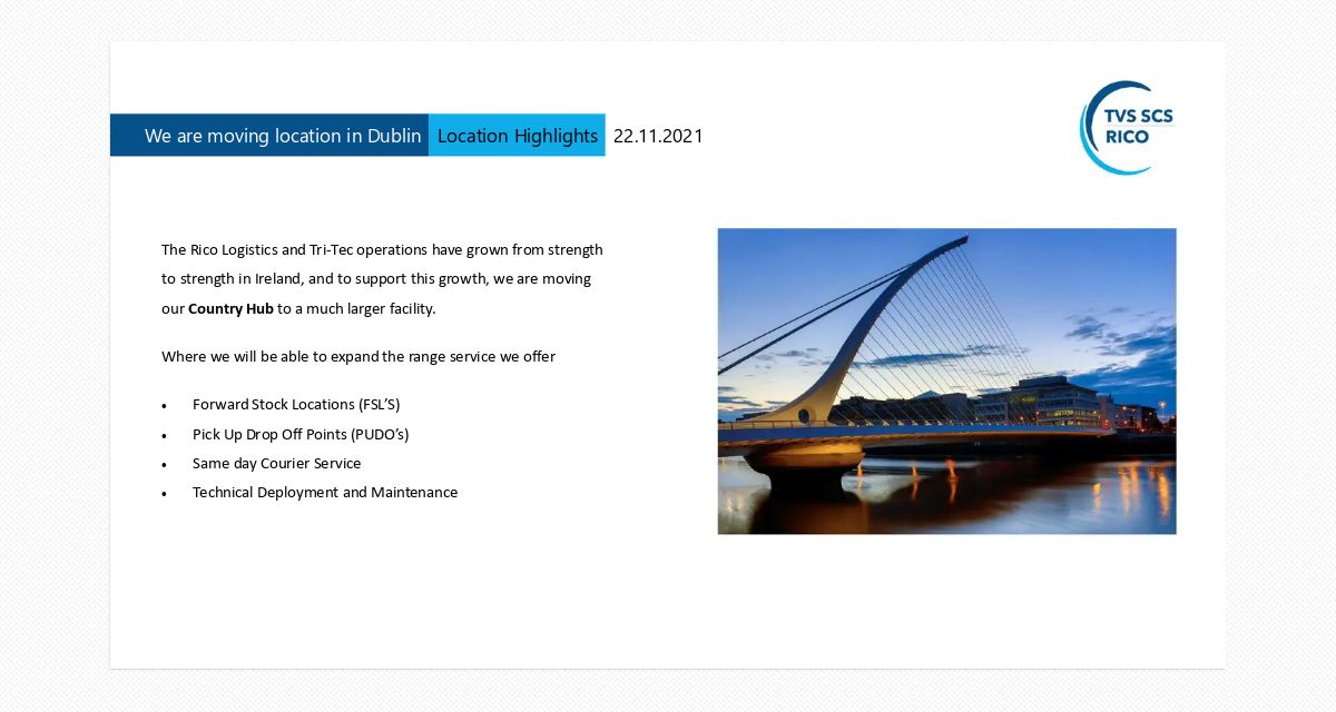 Rico Logistics moving in Dublin on 22-11-21