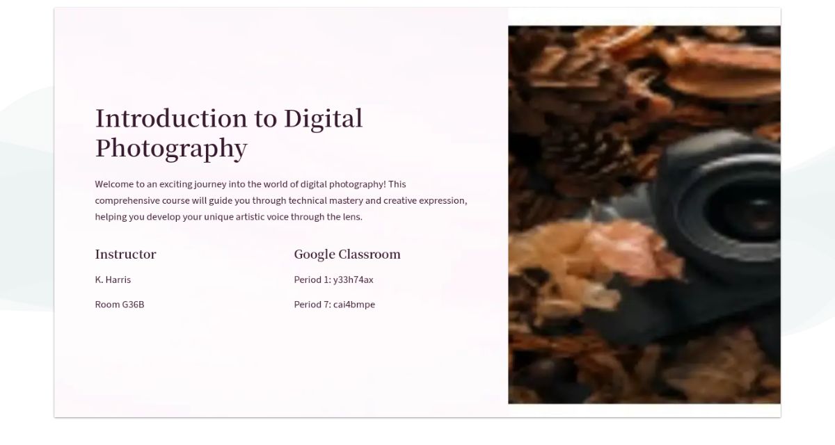 Introduction to Digital Photogra