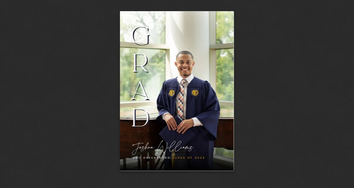 Joshua's UNCG Graduation Announc : simplebooklet.com