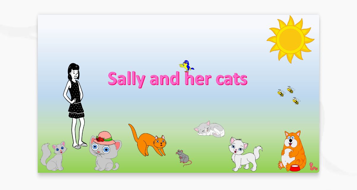 Sally and her cats. : simplebooklet.com