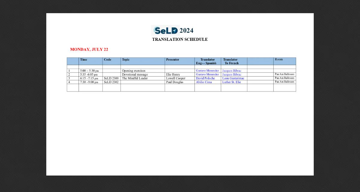 Translation schedule : simplebooklet.com