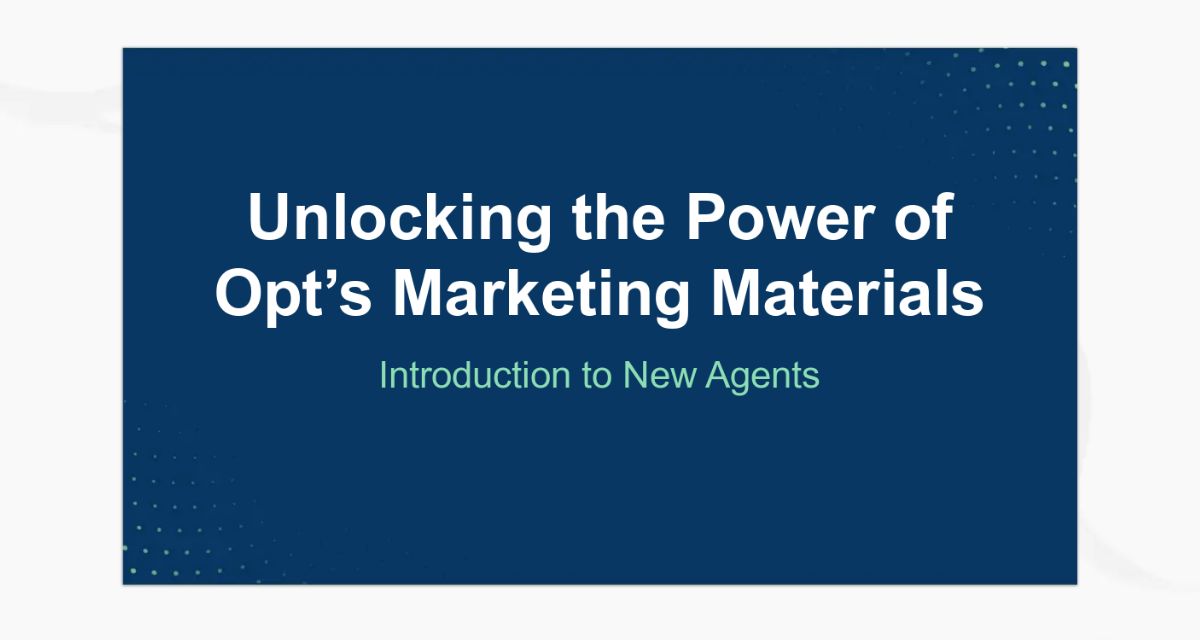 Marketing Presentation for New Opt Agents