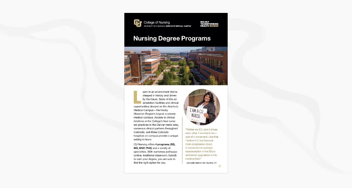 CU Nursing All Program Flyer