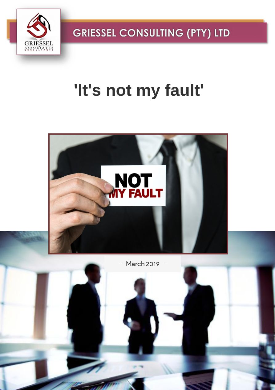 It's not my fault