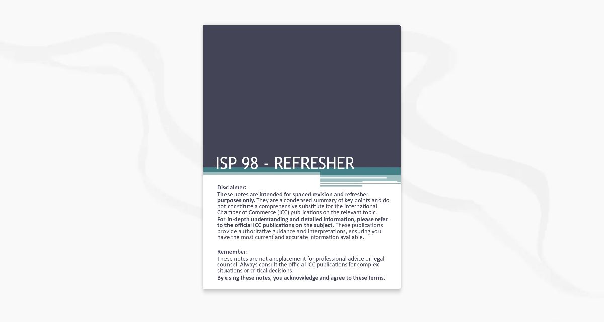 ISP98 Rules REFRESHER