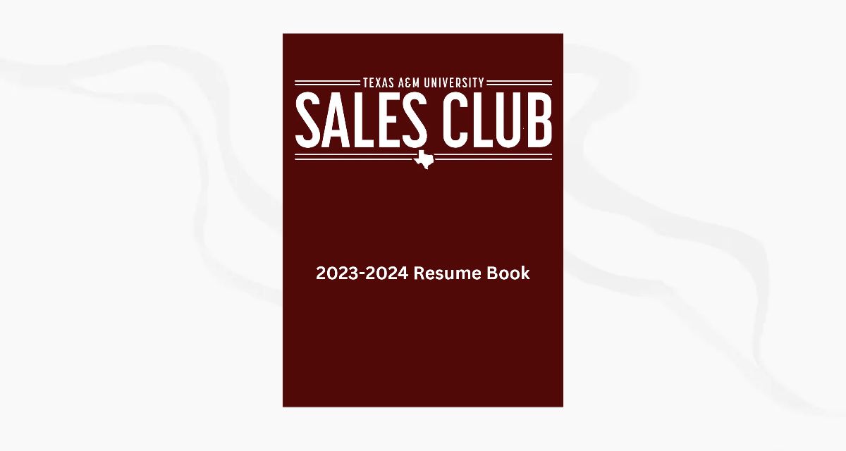 Sales Club Resume Book 2023-2024