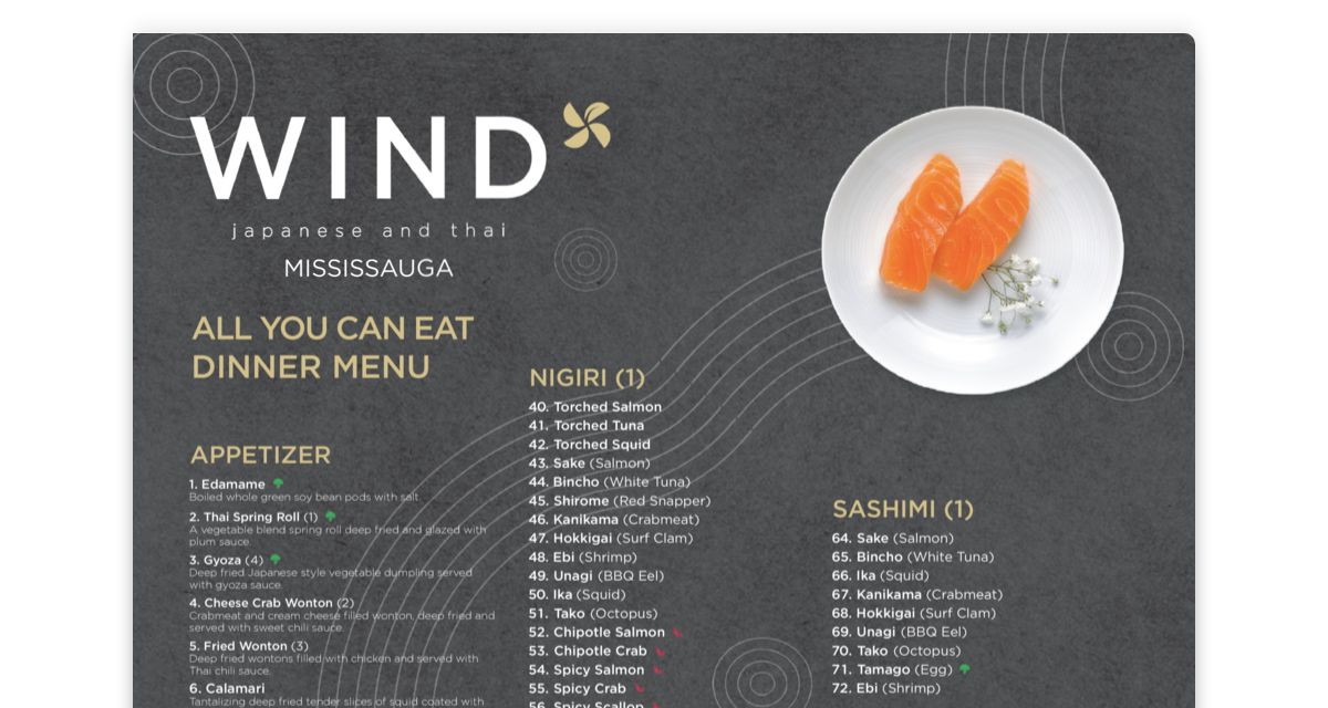 WIND MISS ALL YOU CAN EAT DINNER MENU : simplebooklet.com