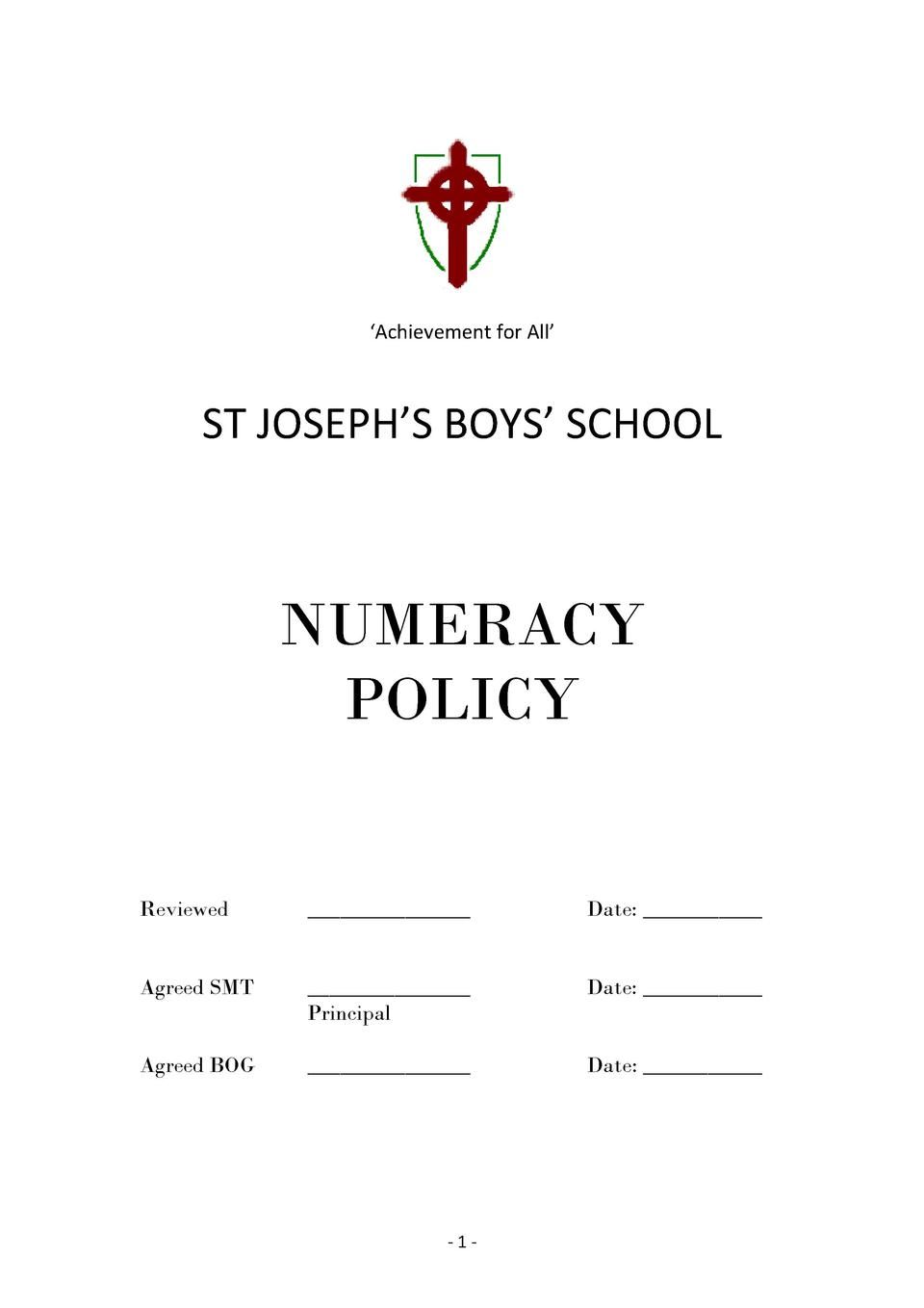 Numeracy Policy