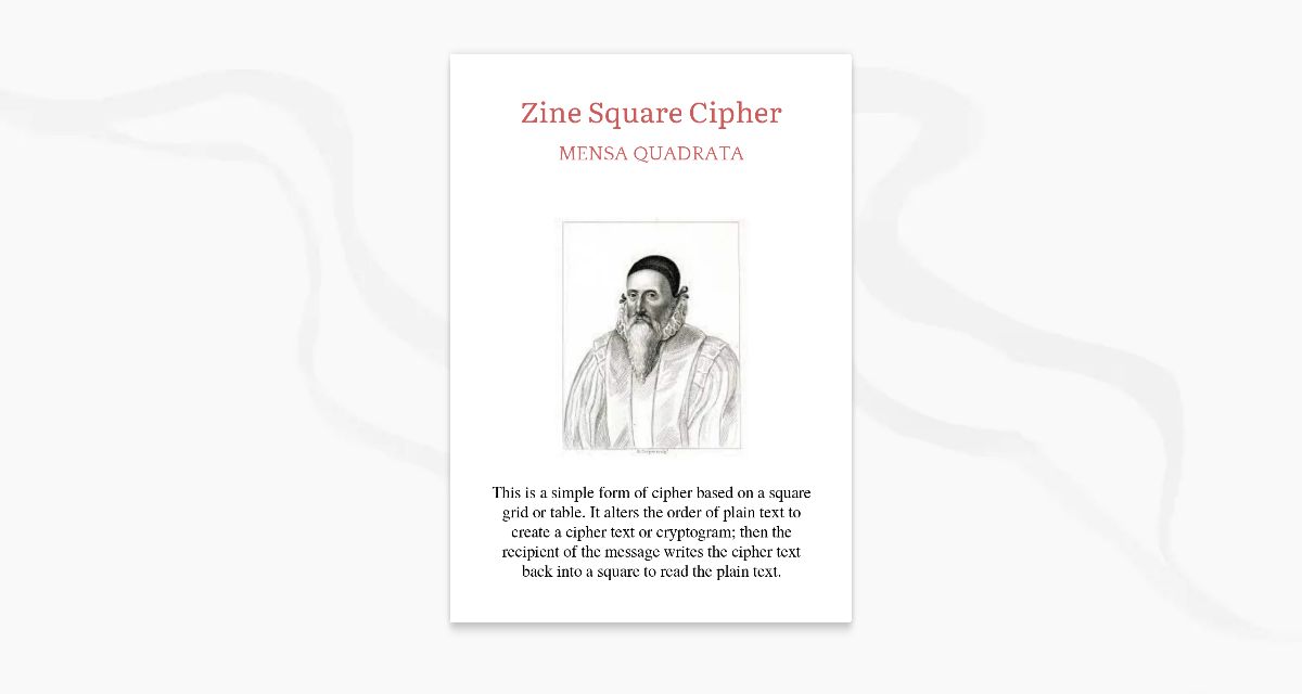 Zine Square Cipher