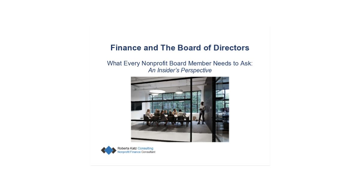 Finance And The Board Of Directors : simplebooklet.com