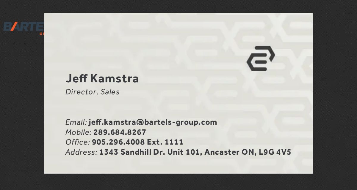 Jeff Kamstra - Business Card