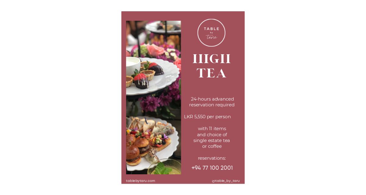 High Tea | Table by Taru : simplebooklet.com