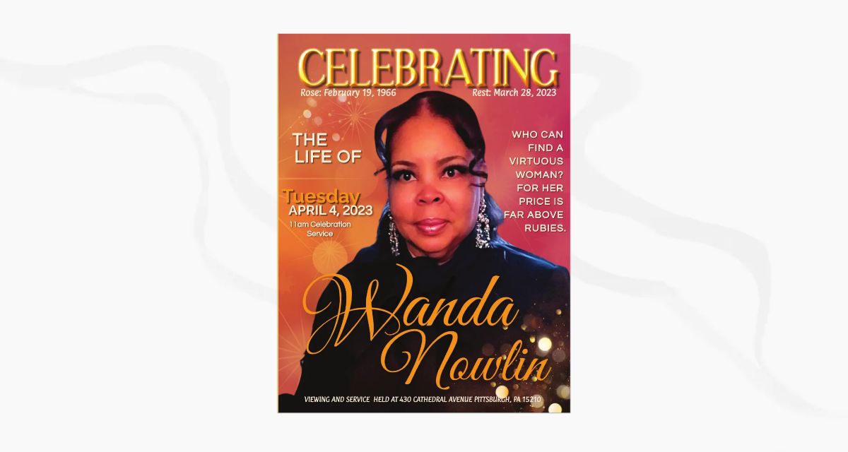 Wanda Nowlin Funeral Program