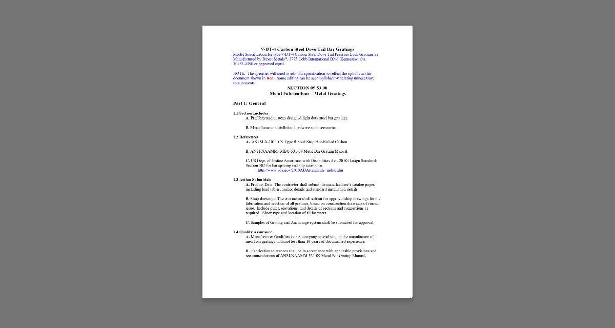 7-DT-4, 3 Part Specification