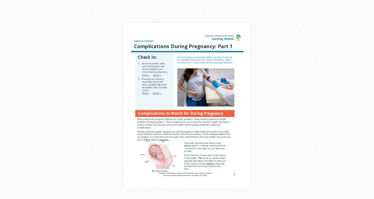 Complications During Pregnancy: Part 1 : simplebooklet.com