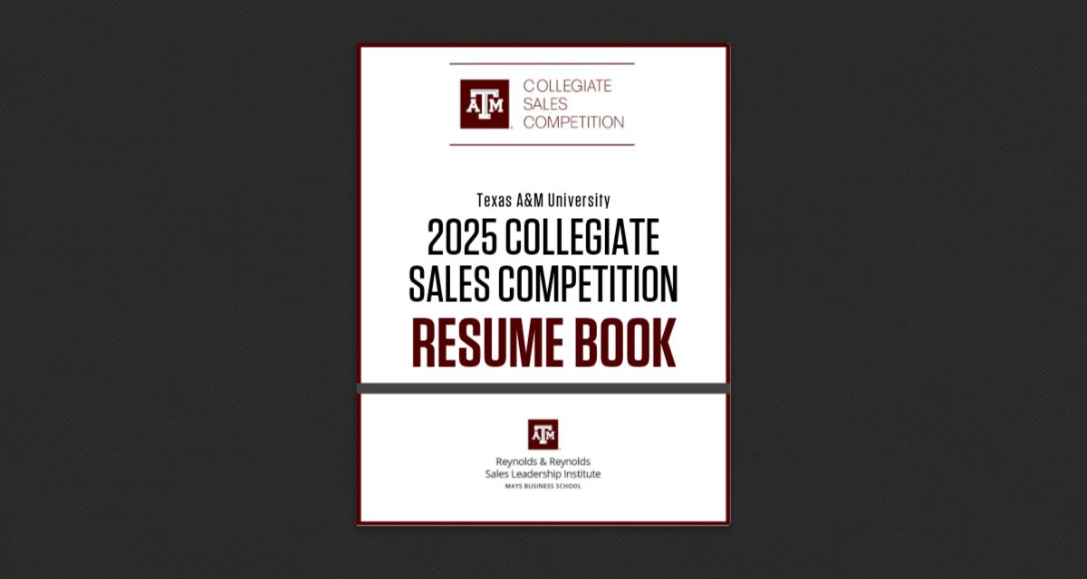 2024 Collegiate Sales Competition Resume Booklet