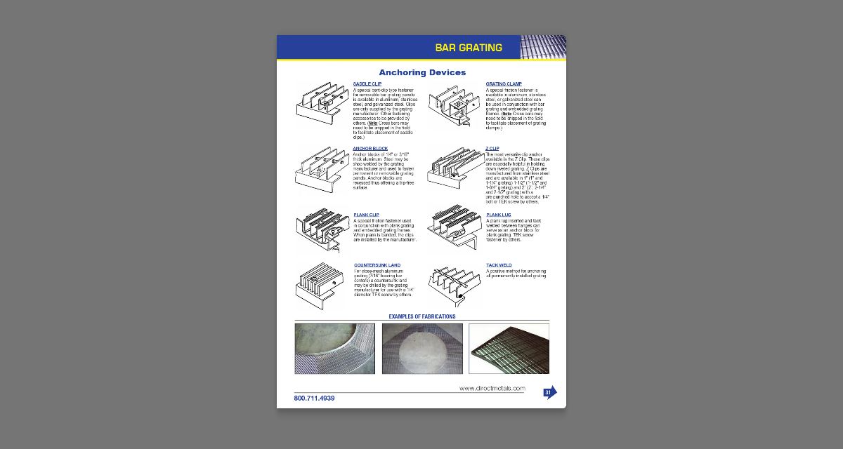 Anchoring For Bar Grating