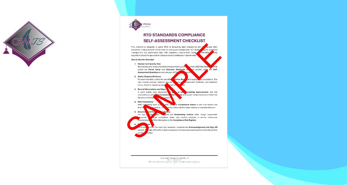 RTO Standards Self-Assessment Checklist