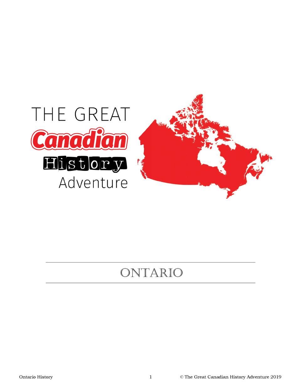 Ontario History Sample : simplebooklet.com