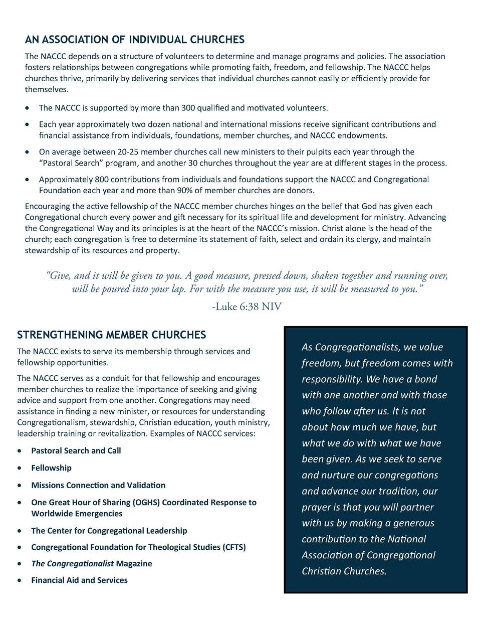 NACCC Case for Support