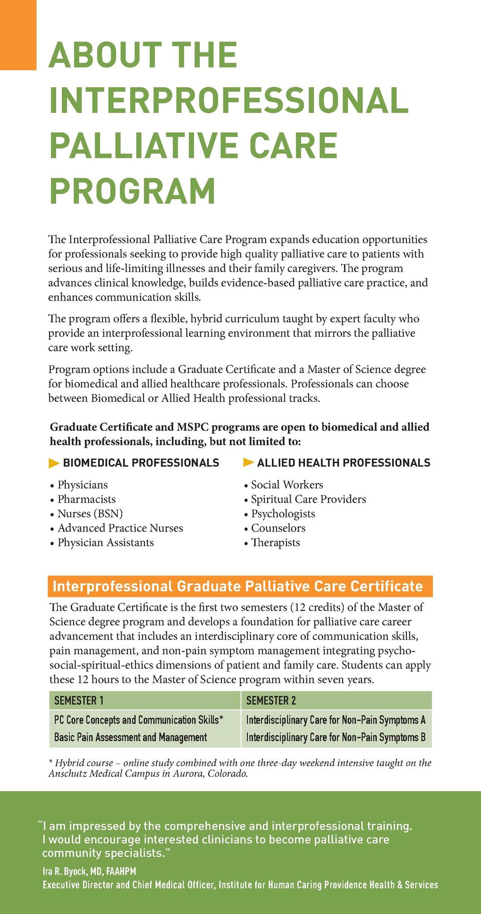 Palliative Care Program 2018