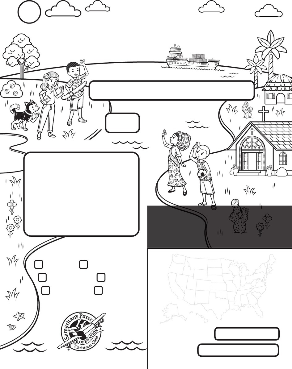 coloring pages for operation christmas child