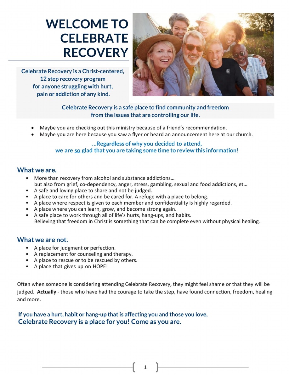 Celebrate Recovery-Welcome E-Booklet 08-2022