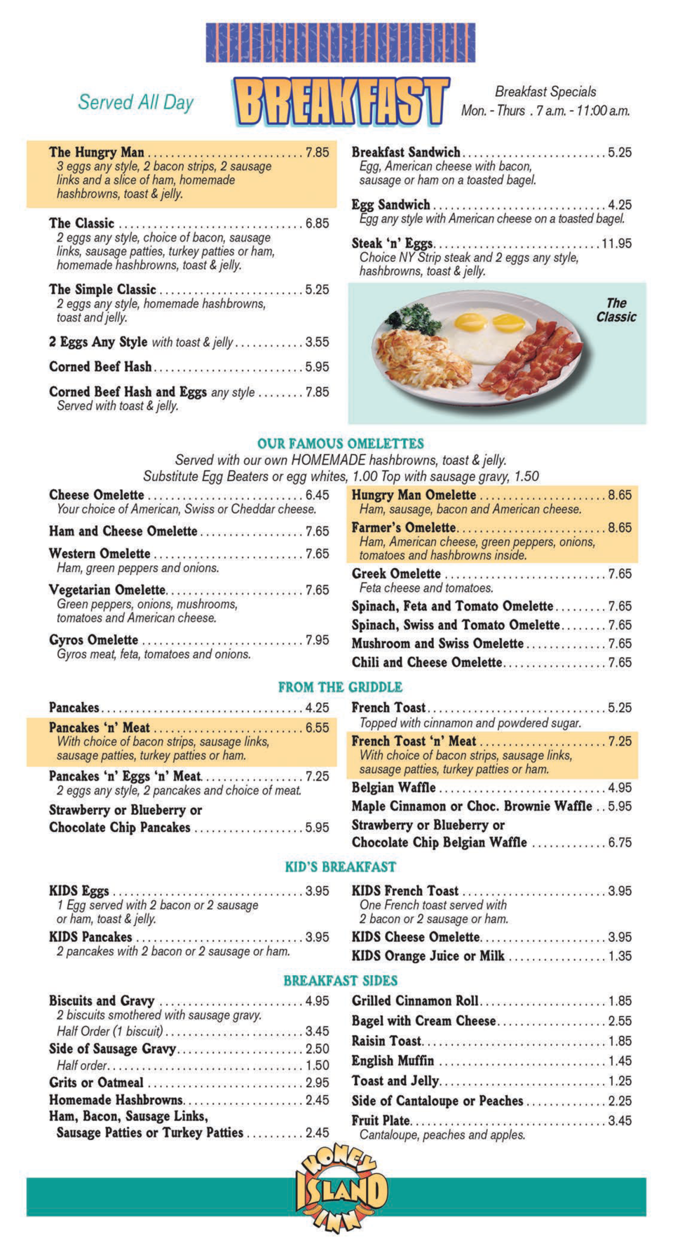 Koney Island Inn Menu : simplebooklet.com