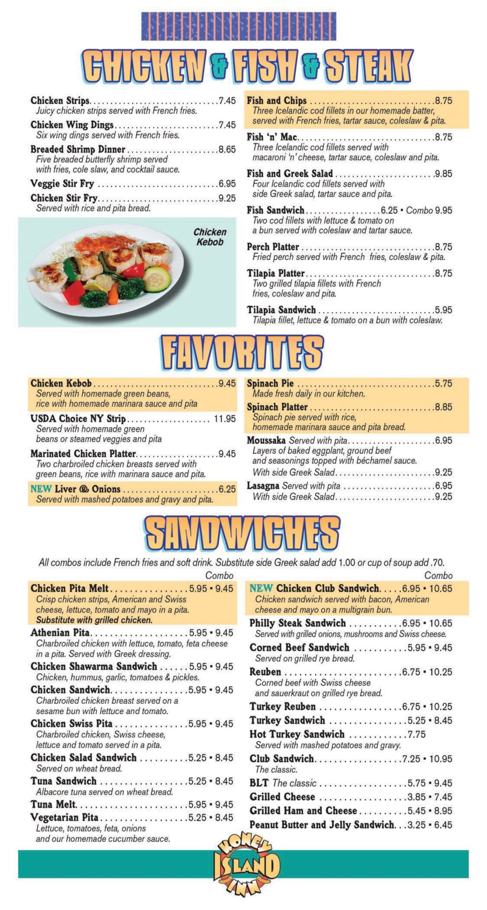 Koney Island Inn Menu : simplebooklet.com