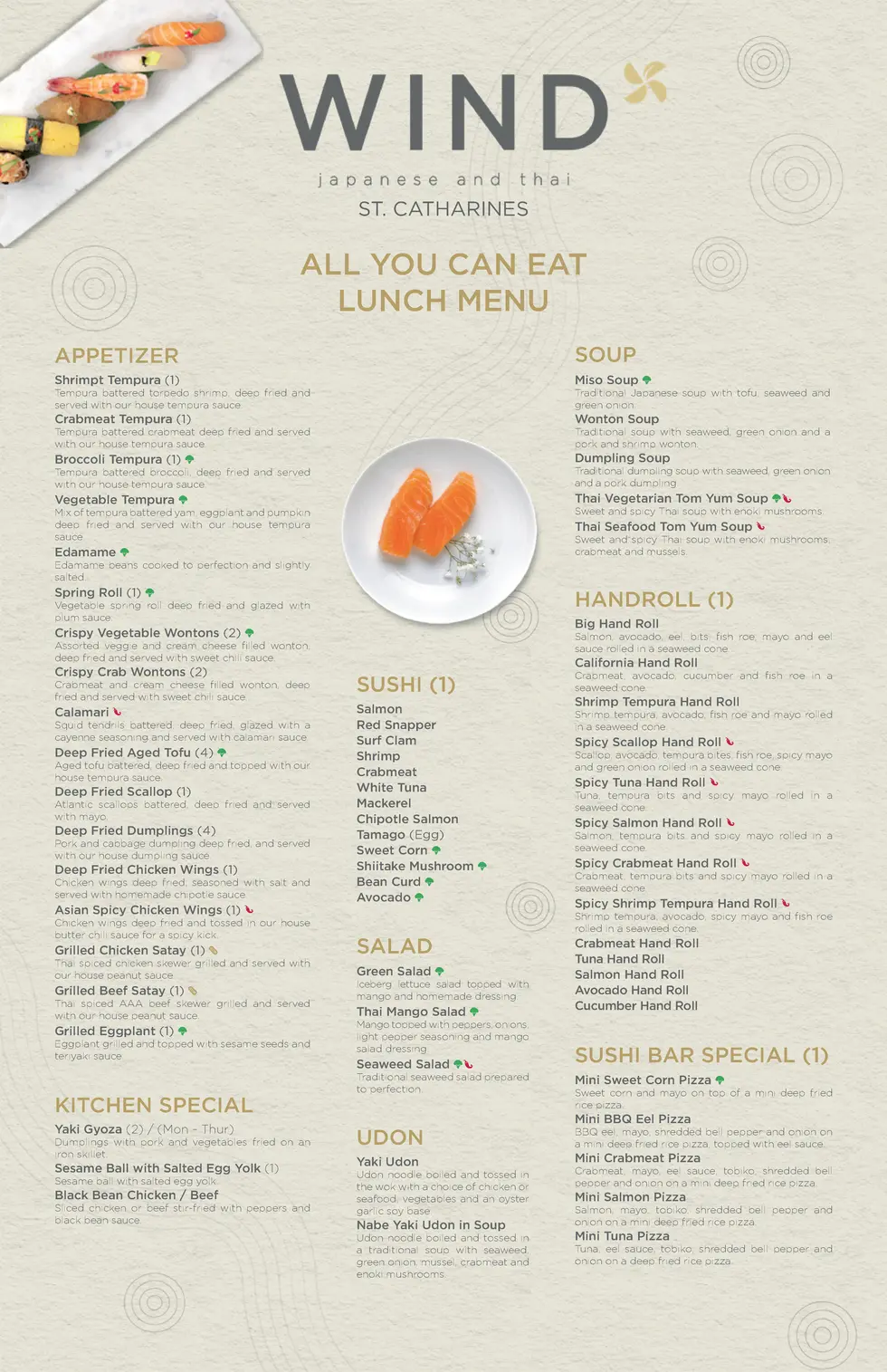WIND JAPANESE & THAI AYCE LUNCH MENU : simplebooklet.com