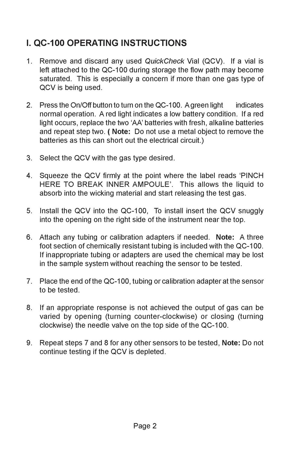 QC-100 Instruction Manual