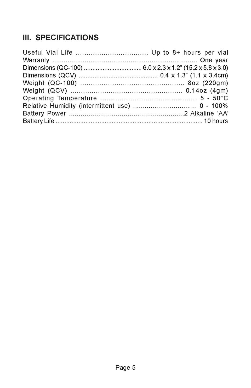 QC-100 Instruction Manual
