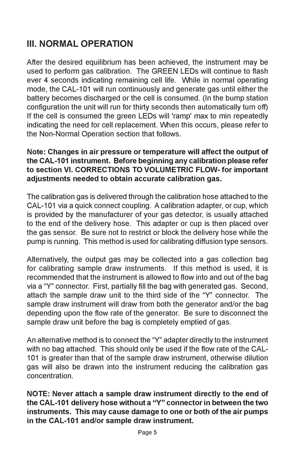 CAL-101 Instruction Manual