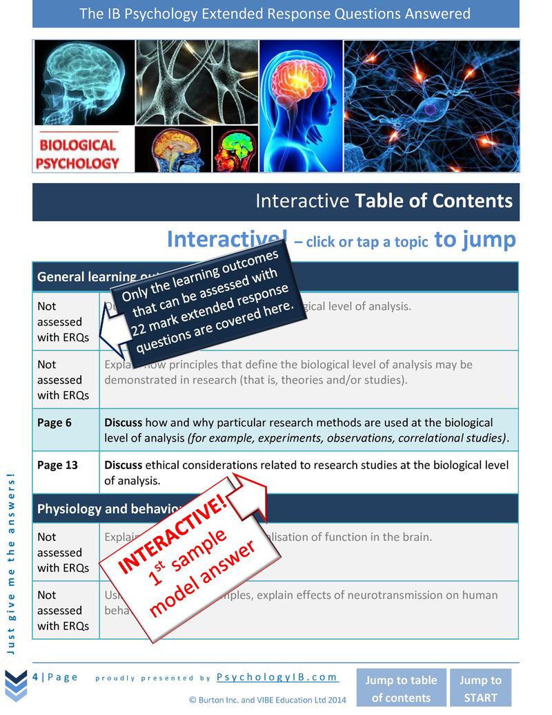 IB Psychology Sample Pages ERQs