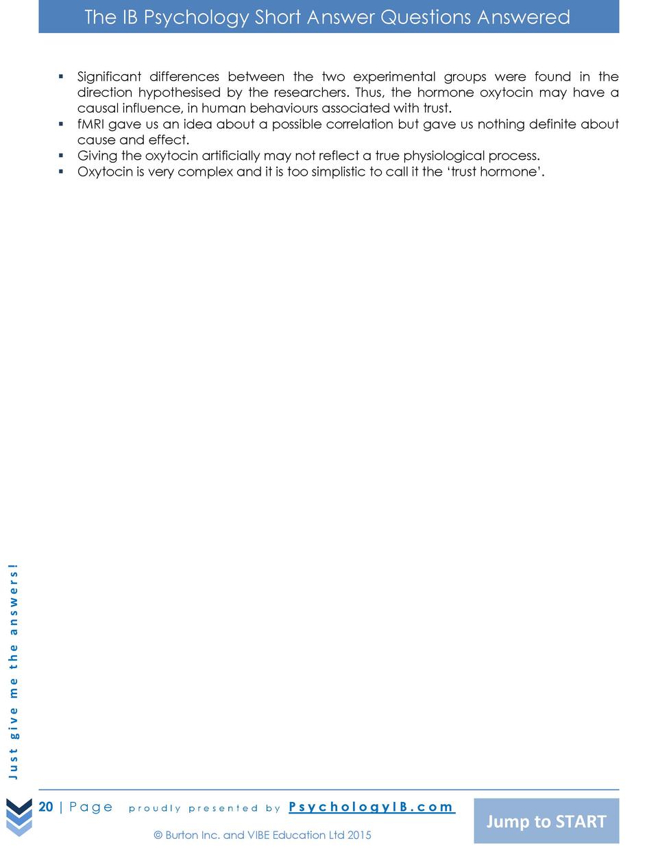 IB Psychology - SAQ Model Answer
