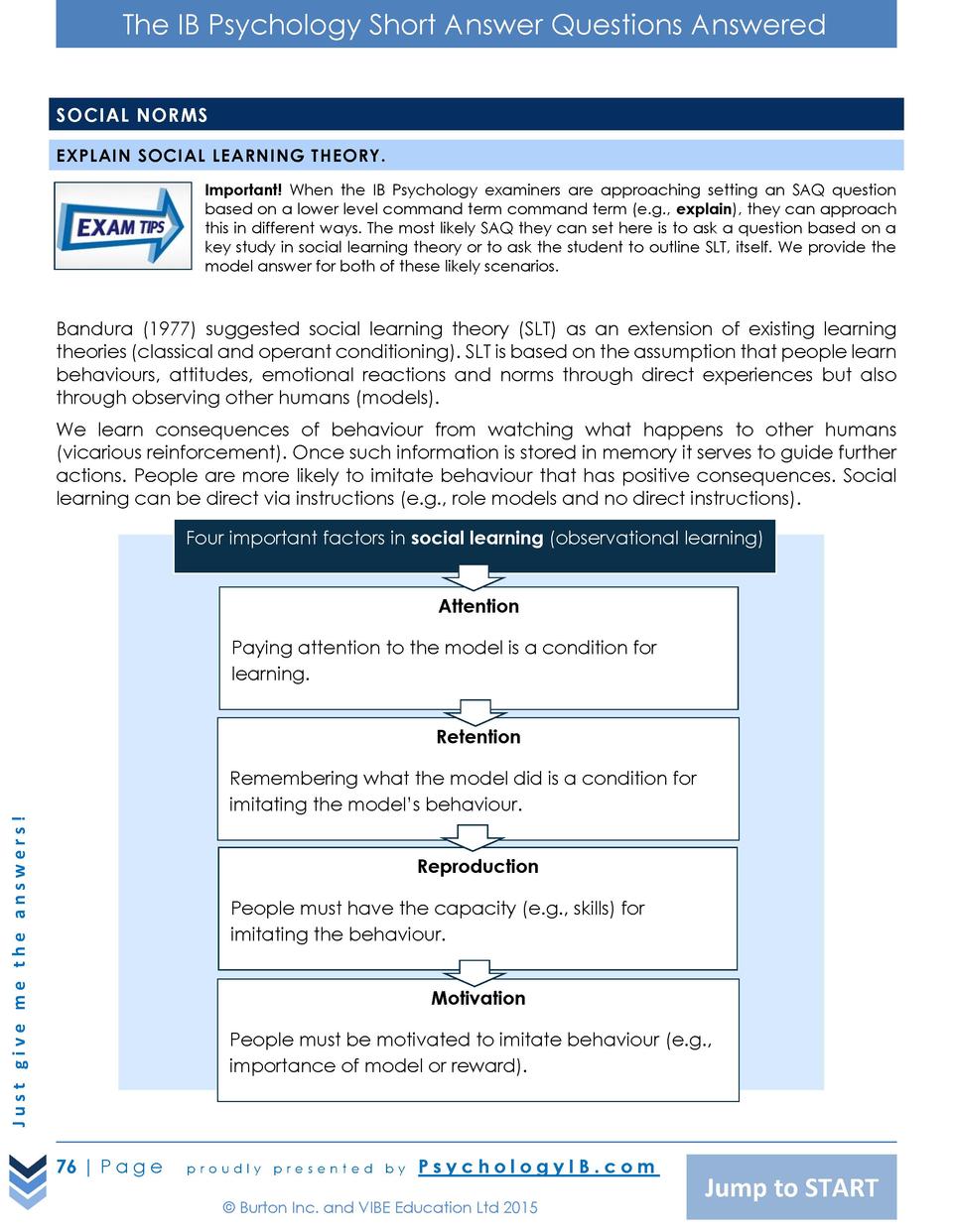 IB Psychology - SAQ Model Answer