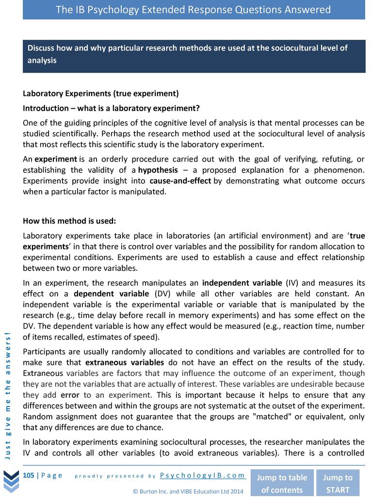 Model ERQ Answers - IB Psycholog