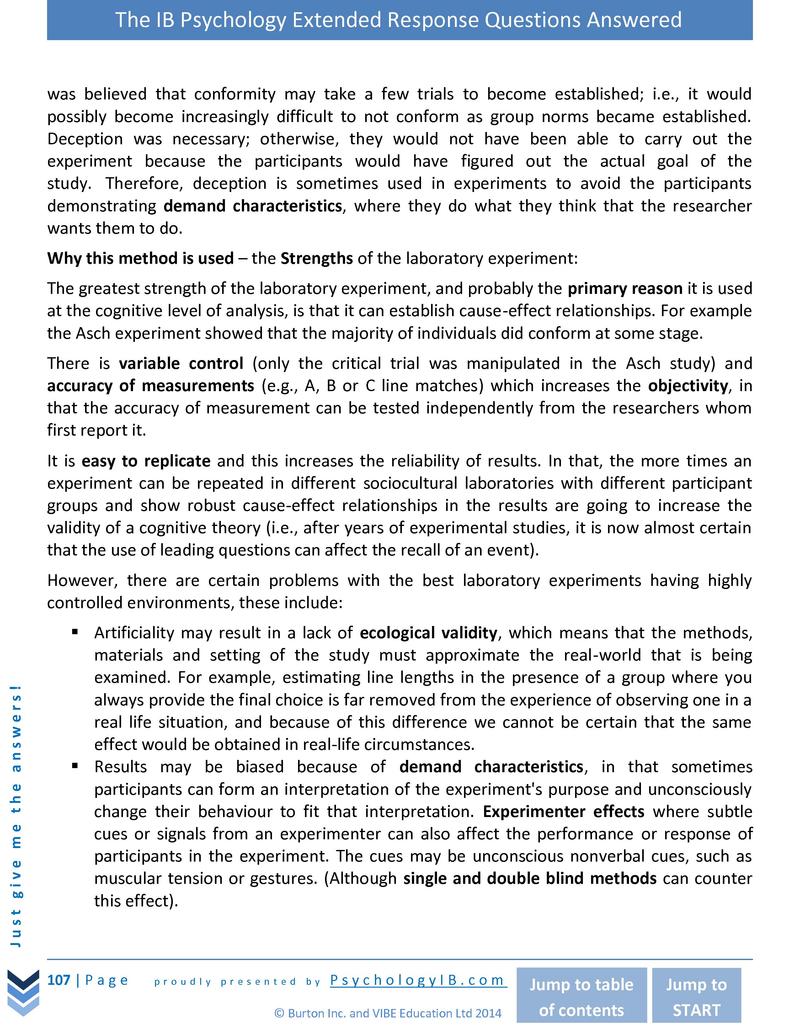 Model ERQ Answers - IB Psycholog
