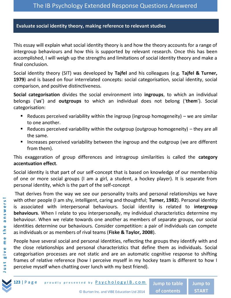 Model ERQ Answers - IB Psycholog