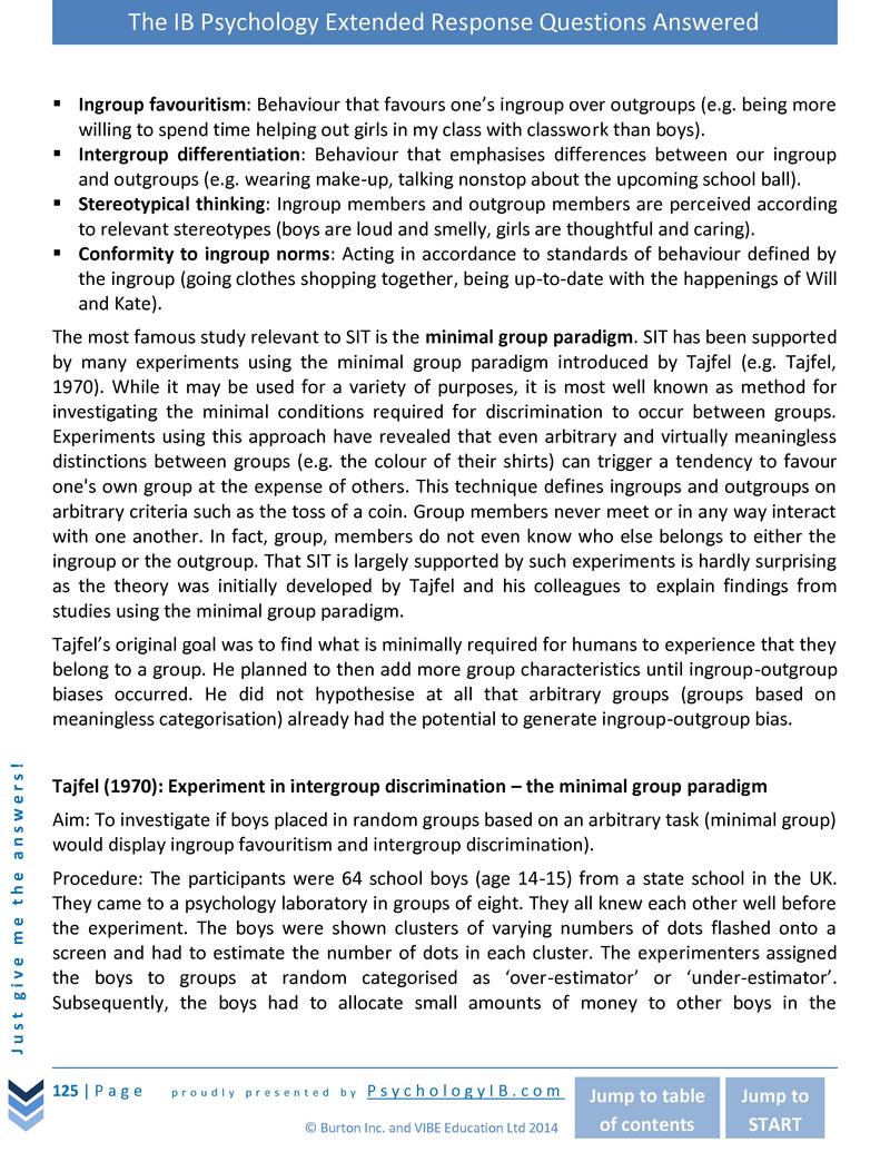 Model ERQ Answers - IB Psycholog
