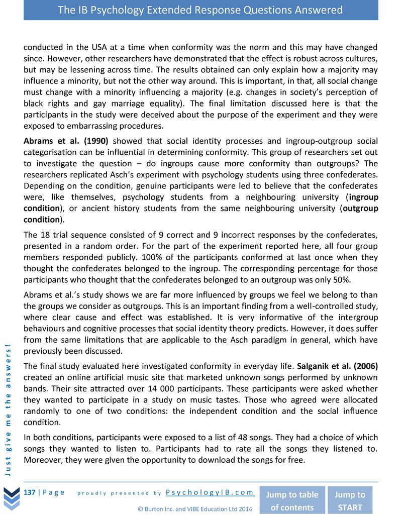 Model ERQ Answers - IB Psycholog